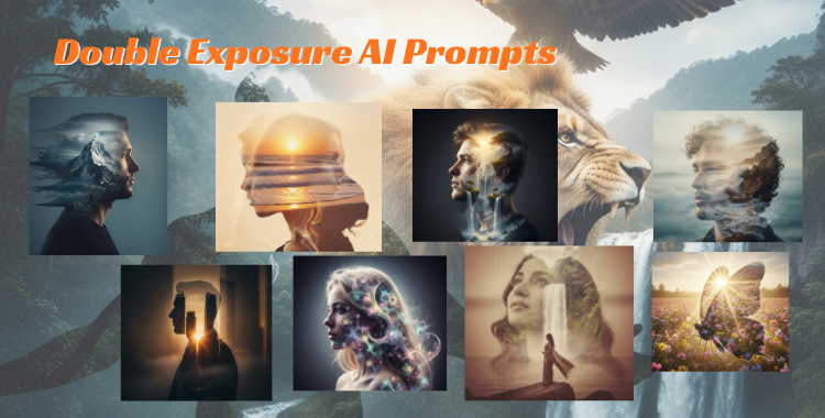 Double exposure AI prompts: examples for ChatGPT, Midjourney, Gemini